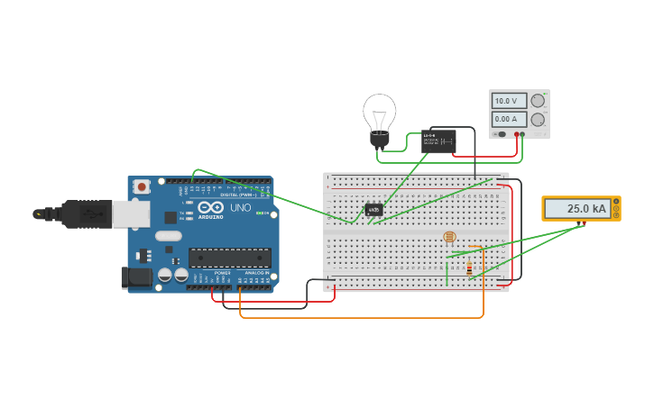 Circuit design ldr relay - Tinkercad