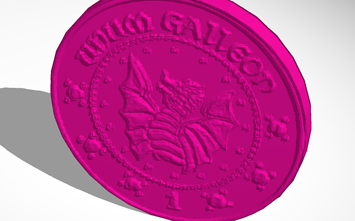 3D design Harry Potter Galleon Coin - Tinkercad