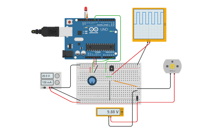 Circuit design Hacheur Série - Buck–boost converter - Tinkercad