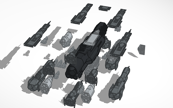 3D design UNSC Infinity fleet - Tinkercad