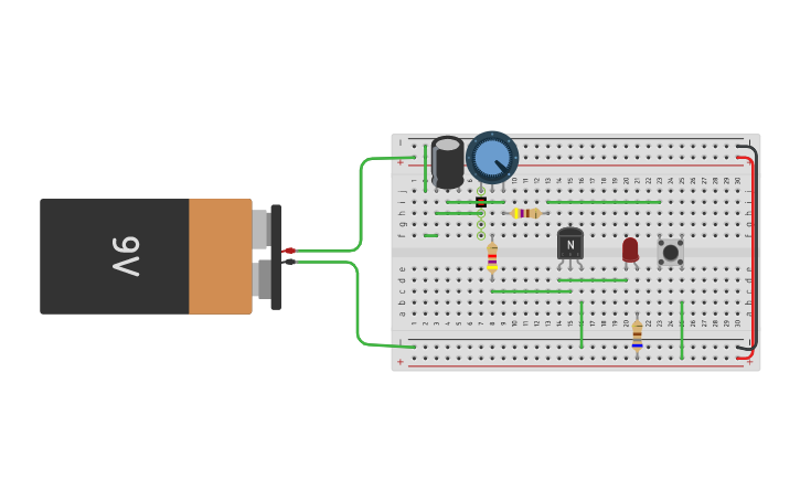 Circuit Design Rangkaian Timer Tinkercad