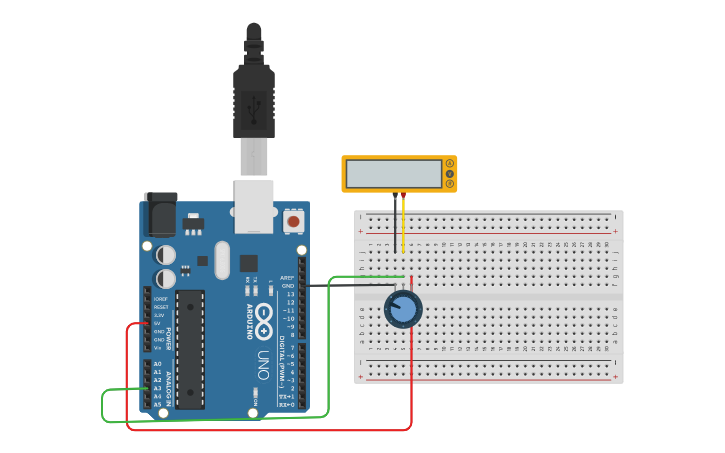 Circuit design Potentiometer analogRead | Tinkercad