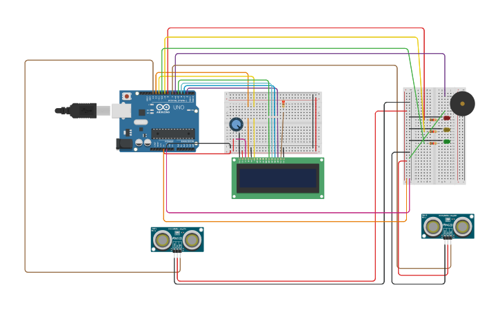 Circuit design Smart Parking System - Tinkercad