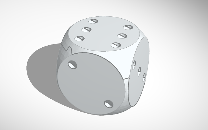 3D design Round Edge Die - Tinkercad