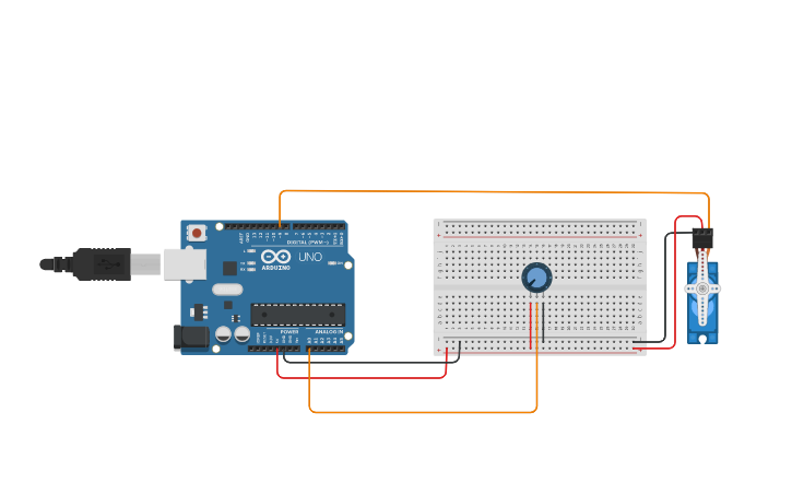 Circuit design POTENTIOMETER with SERVO MOTOR - Tinkercad Circuit design POTENTIOMETER with SERVO MOTOR - Tinkercad
