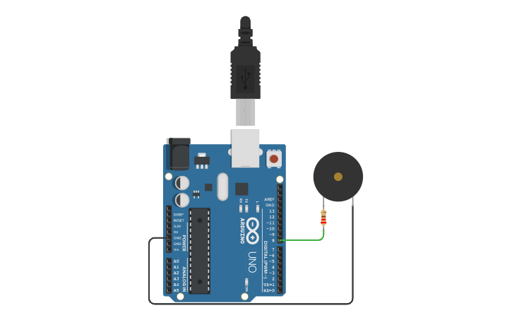 Circuit design Buzzer - Tinkercad