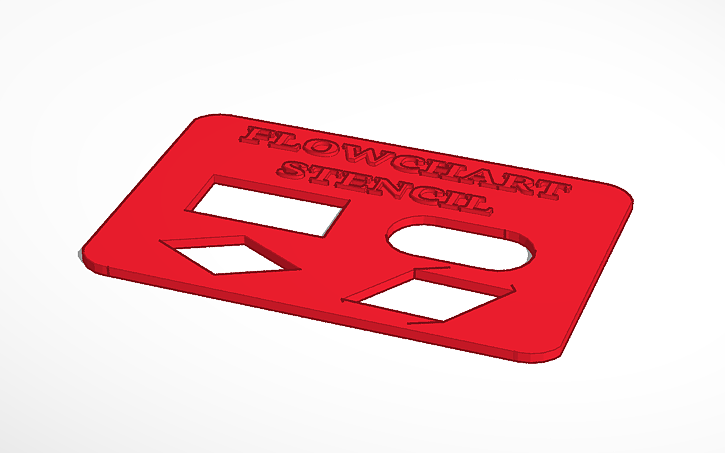 3D design Flowchart stencil 1 - Tinkercad