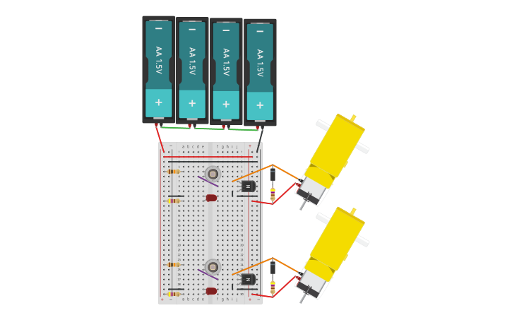 Circuit Design Line Follower Robot Tinkercad