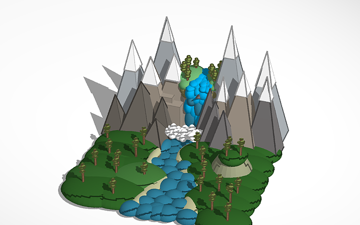 3D design Mountain scenery | Tinkercad