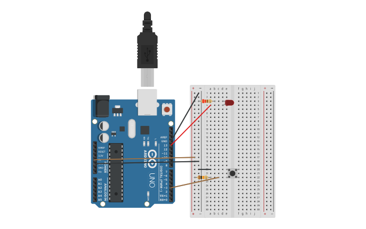 Circuit Design Led Timer With Push Button Tinkercad