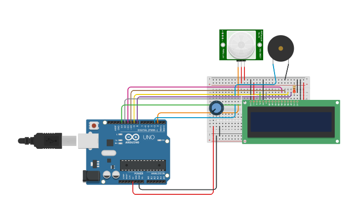Circuit design PIR Sensor | Tinkercad