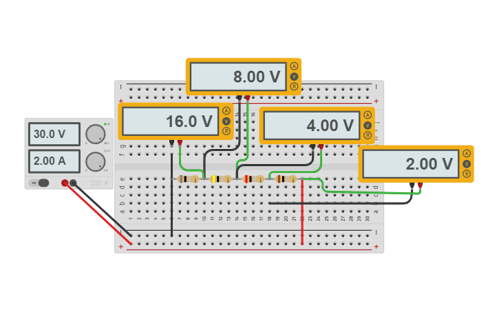 Circuit design Voltage Divider | Tinkercad