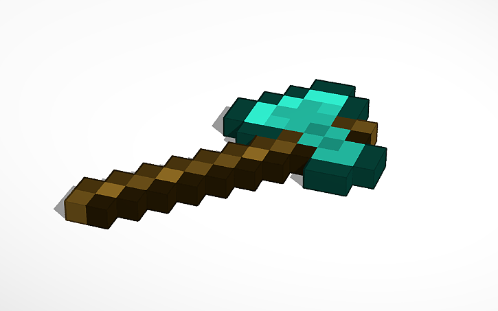 3D design Minecraft Diamond Axe | Tinkercad