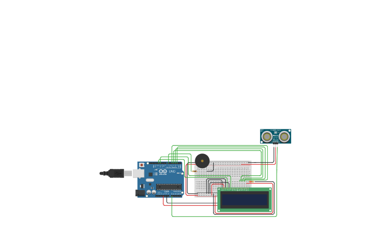 Circuit design Parking Assistant - Tinkercad