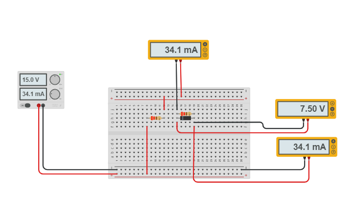 Circuit design Pratikum2 Dioda Zener_ Rahmawati | Tinkercad