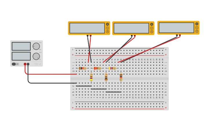 Circuit design Mesh Analysis Simulation - Tinkercad