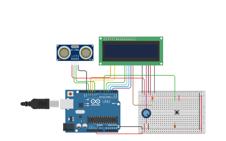 Circuit design Posible Proyecto "Llenado de botellas" - Tinkercad