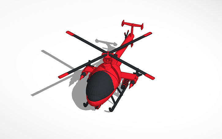 3D design Cool machine gun helicopter - Tinkercad