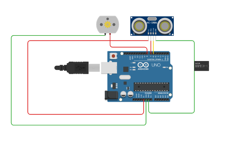 Circuit design Automatic Hand Sanitizer - Tinkercad