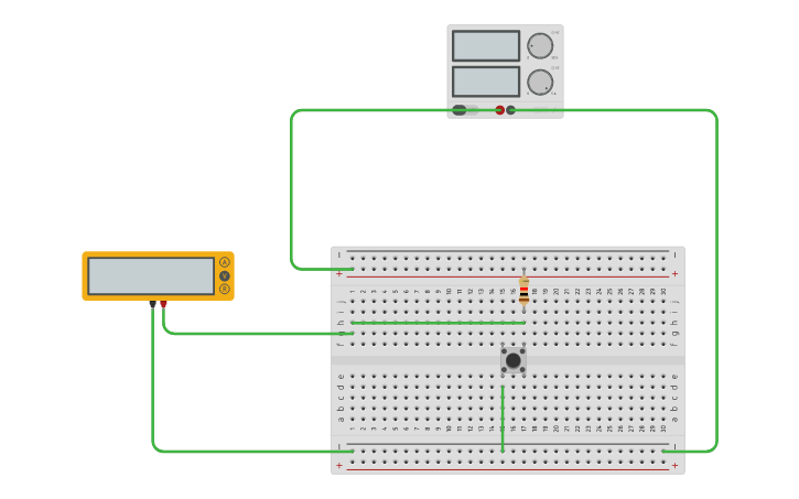 Circuit design 4.1 Pushbutton Pullup | Tinkercad