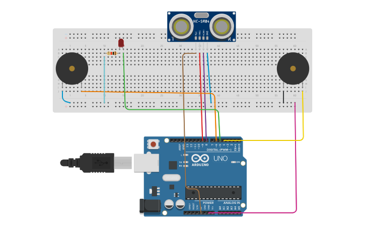 Circuit design CSED_Prashant_Arduino Blind Stick | Tinkercad
