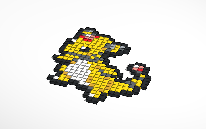 3D design Ampharos Pixel Art - Tinkercad