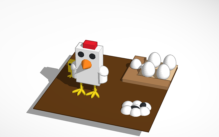 3D design chicken - Tinkercad