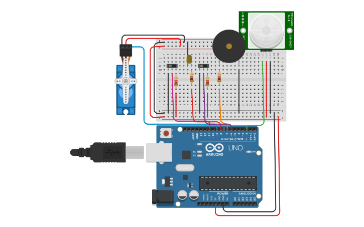 Circuit design Práctica servomotor Vale Flores A01733719 | Tinkercad