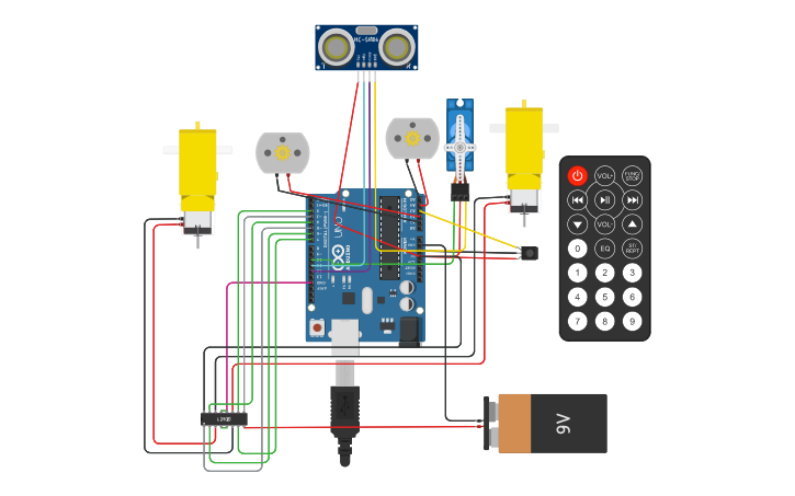 Circuit design Robot Controls - Tinkercad