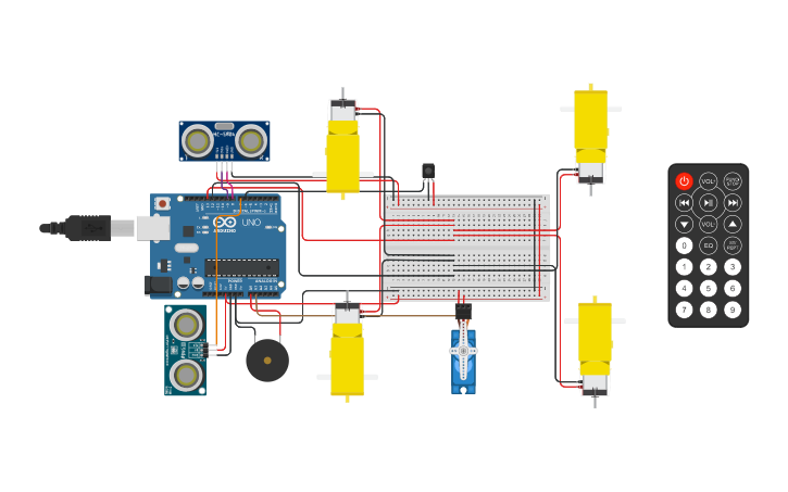 Circuit design Obstacle Avoiding - Tinkercad