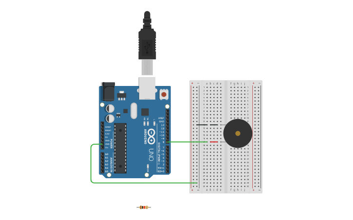 Circuit design Control de un Piezo | Tinkercad