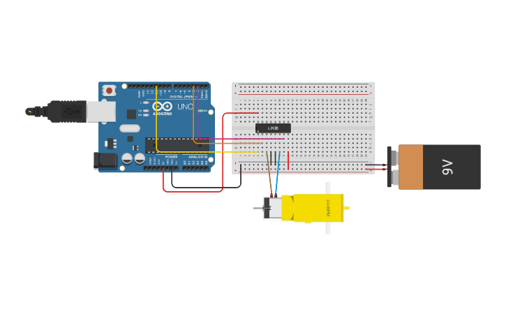 Circuit design Semana 4 - Prática 5 - Motor DC | Tinkercad