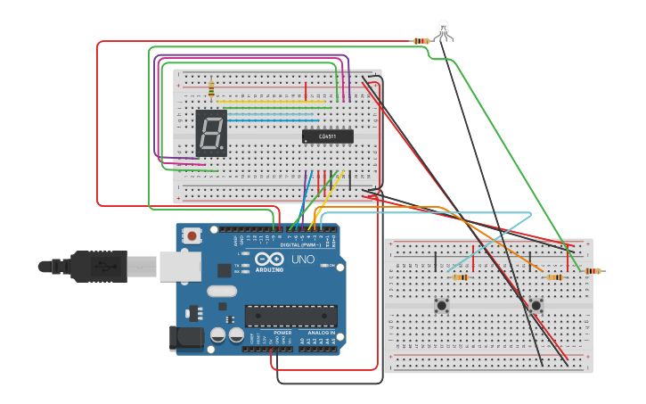 Circuit design led 7s | Tinkercad