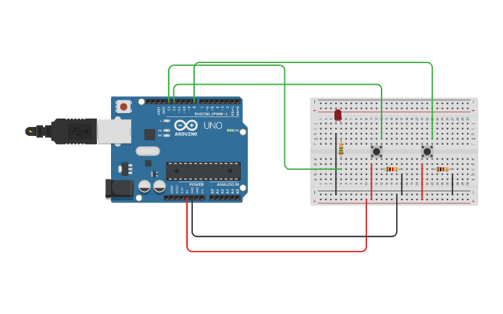 Circuit design light LED - Tinkercad
