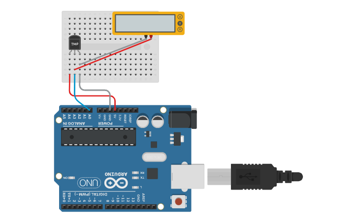 Circuit Design Termómetro Por Puerto Serie Tinkercad