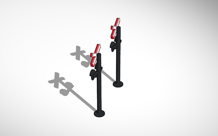 3D design N Candian railroad crossing - Tinkercad