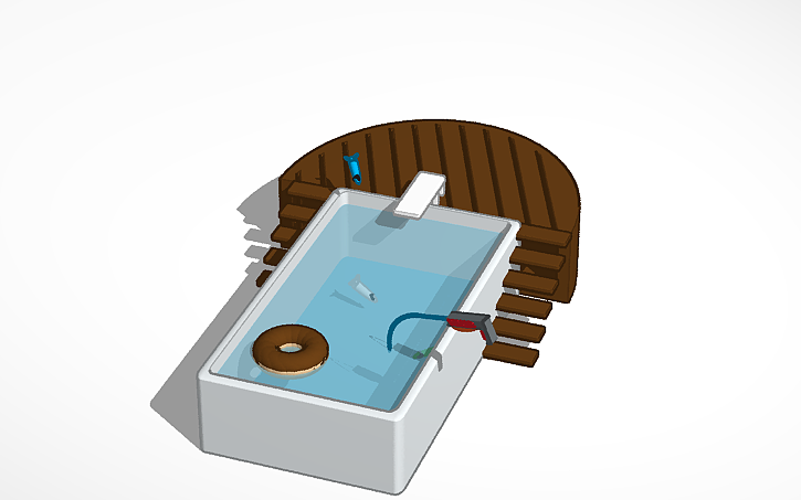 3D design Classical Pool & Deck (Pool Toys Included) - Tinkercad