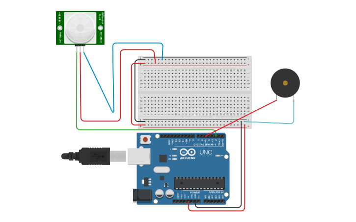 Circuit Design Simulador Alarma Sensor De Movimiento Tinkercad
