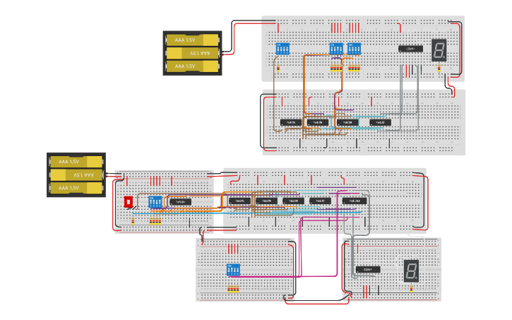 Circuit design 74157 (CIRCUITO 1 - 3ER CORTE) - Tinkercad