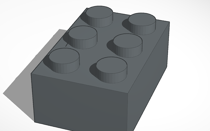 3D design 2x3 Lego Piece - Tinkercad