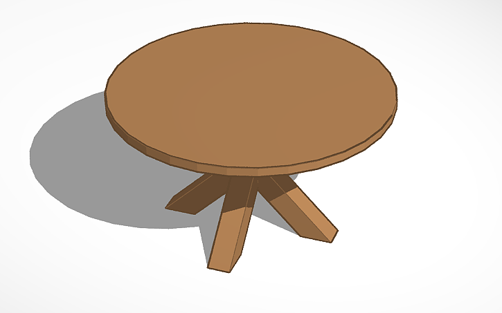 3D design ROUND TABLE - Tinkercad
