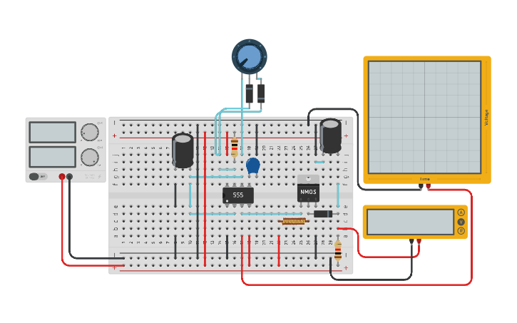 Circuit design P1 - Conversor Boost - Tinkercad