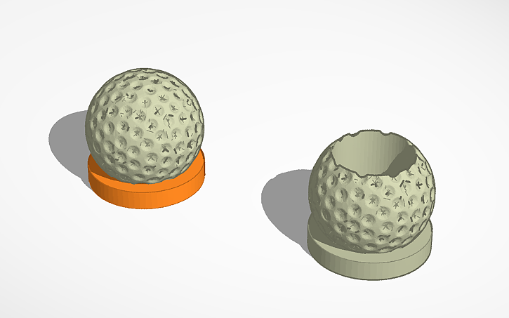 3D design Golf Ball Pen Holder - Tinkercad