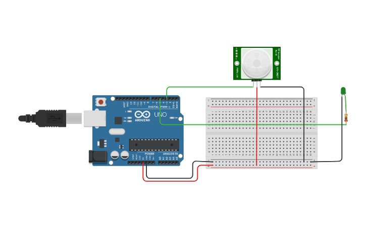 Circuit design PIR Motion Sensor - Tinkercad