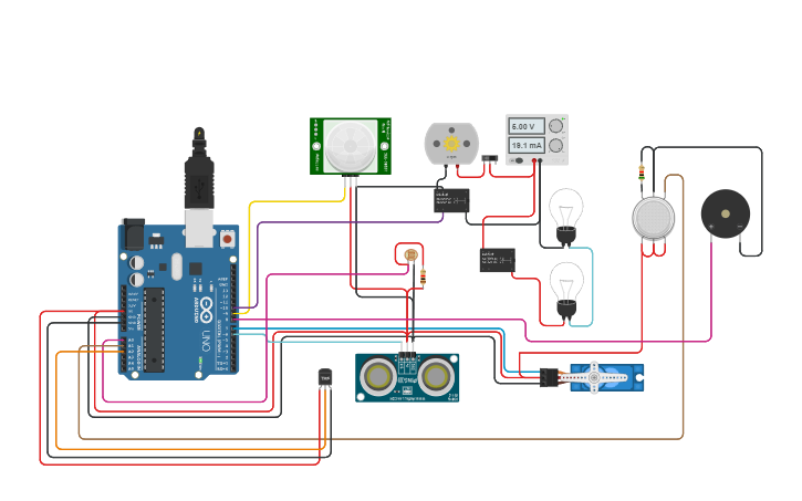 Circuit design Smart Home Automation - Tinkercad