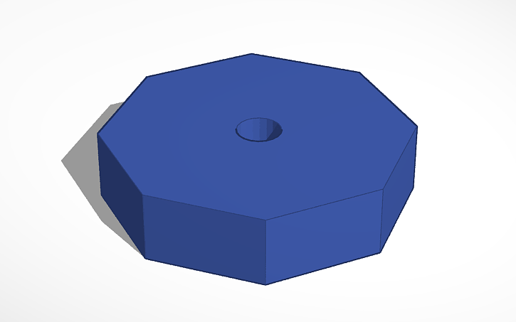 3D design octagon with hole - Tinkercad