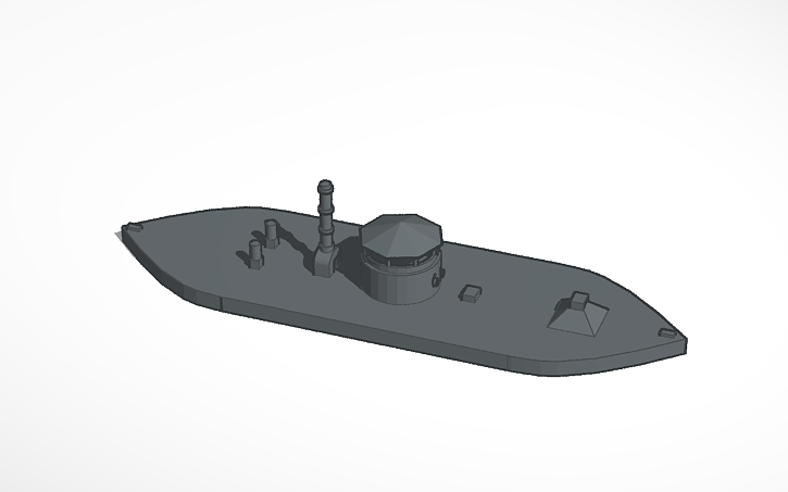 3D design USS Monitor - Tinkercad