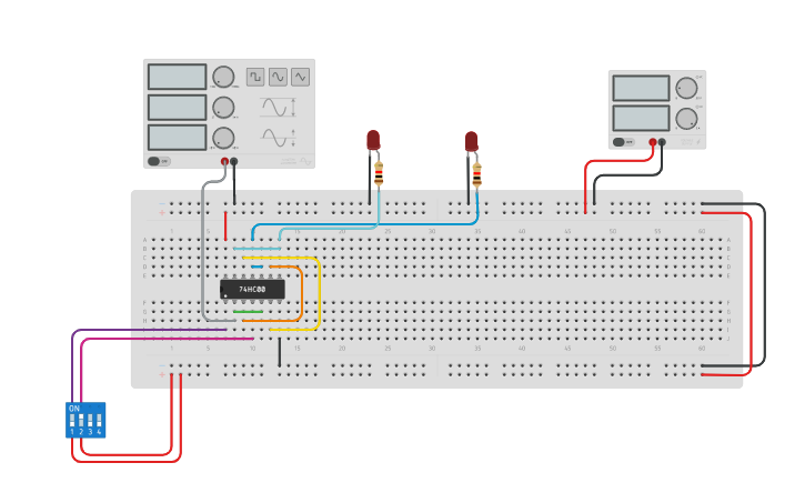 Circuit design SR flip flop | Tinkercad