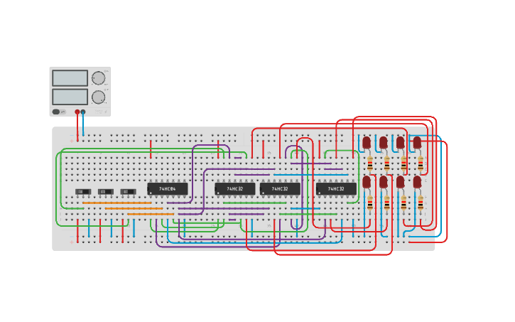 Circuit design 3 to 8 Binary Decoder | Tinkercad