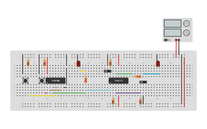 Circuit design Stefanowski 74HC73 | Tinkercad